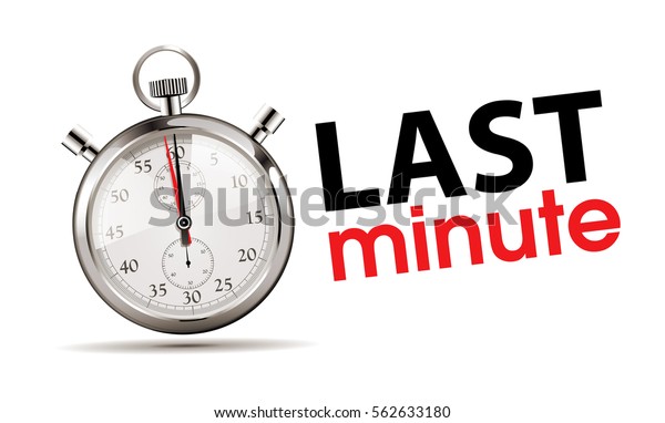 Stopwatch Concept Last Minute Sign Stock Vector (Royalty Free) 562633180