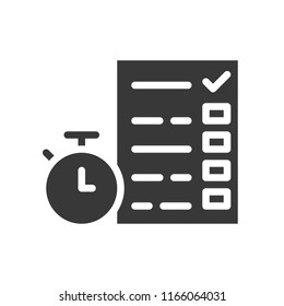 Stopwatch Document Checklist Examination Time Management Stock Vector ...