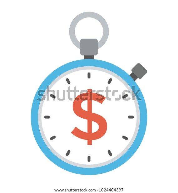 Stopwatch Dollar Sign Time Money Concept: เวกเตอร์สต็อก (ปลอดค่า ...