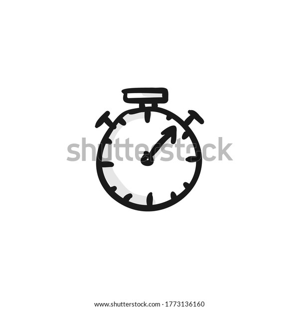 Stopwatch Doodle Hand Drawn Doodle Style Stock Vector (Royalty Free ...