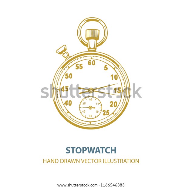 Stopwatch Stopwatch Hand Drawn Vector Illustration Stock Vector ...