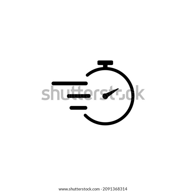 Stopwatch Icon Fast Time Symbol Vector Stock Vector (Royalty Free ...