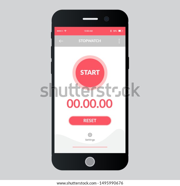 Stopwatch Mobile Apps Design Ui Ux Stock Vector (Royalty Free) 1495990676