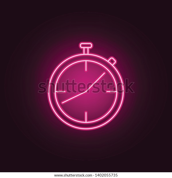 Stopwatch Neon Icon Elements Measure Set Stock Vector (Royalty Free ...
