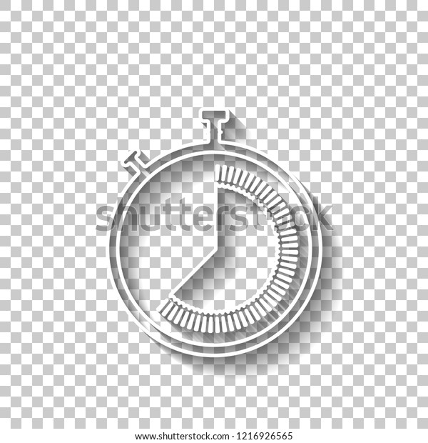 Stopwatch Simple Icon White Outline Sign Stock Vector (Royalty Free ...