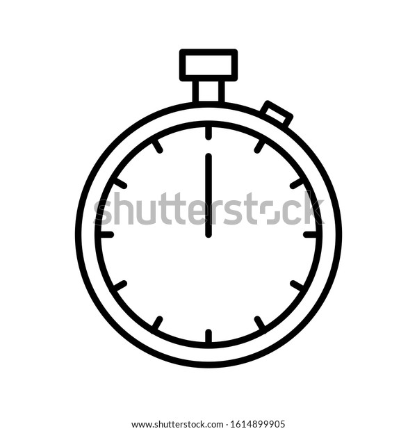 Stopwatch Timer Icon Symbol Outline Style Stock Vector (Royalty Free ...