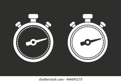 Stopwatch Vector Icon White Illustration Isolated Stock Vector (Royalty ...