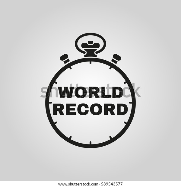 Stopwatch Word World Record Icon Symbol Stock-vektor (royaltyfri) 589543577