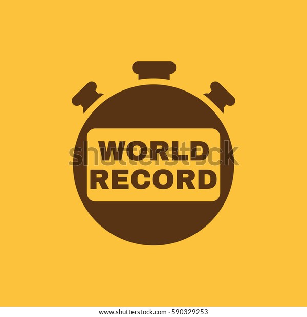 Stopwatch Word World Record Icon Symbol Stock Vector (Royalty Free ...