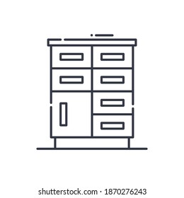Storage Cabinet Icon Linear Isolated Illustration Stock Vector (Royalty ...
