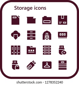 Storage Icon Set 16 Filled Storage Stock Vector (Royalty Free ...