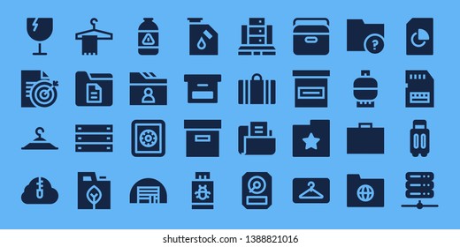 Storage Icon Set 32 Filled Storage Stock Vector (Royalty Free ...