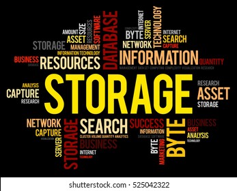 Storage Word Cloud Collage Business Concept Stock Vector (Royalty Free ...