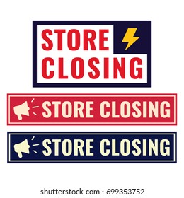 Store Closing Badge Icon Logo Signboard Stock Vector (Royalty Free ...
