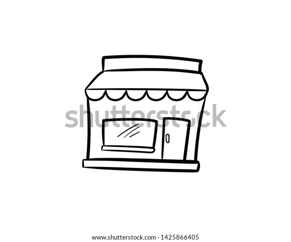 Store Doodle Hand Draw Drawing Vector Stock Vector (Royalty Free ...