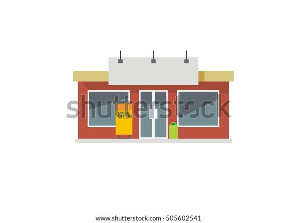 Store Front Shop Simple Flat Illustration Stock Vector (Royalty Free ...