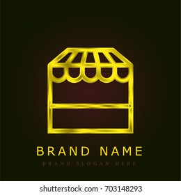 Store Golden Metallic Logo Stock Vector (Royalty Free) 703148293 ...