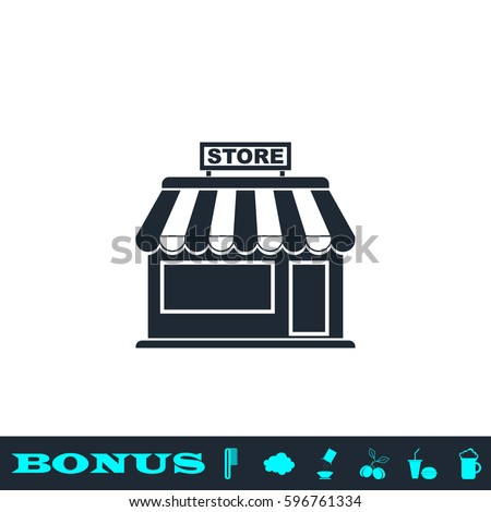 Store Icon Flat Black Pictogram On 스톡 벡터(사용료 없음) 596761334 - Shutterstock