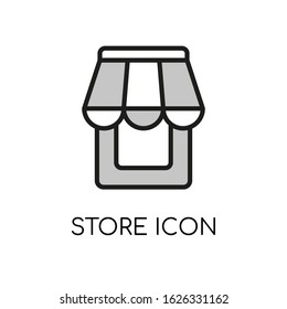 Store Icon Line Design Isolated On Stock Vector (Royalty Free ...