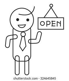 Store Owner Set Open Sign Shop Stock Vector (Royalty Free) 324645845 ...