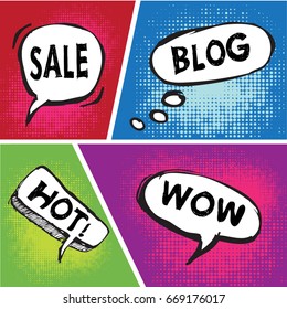 Store Pop Art Label Design Stock Vector (Royalty Free) 669176017 ...