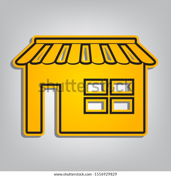 Store Sign Illustration Flat Orange Icon Stock Vector (Royalty Free ...