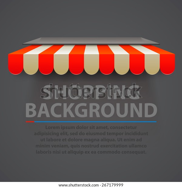 Store Striped Awning Modern Background Shopping Stock Vector (Royalty ...