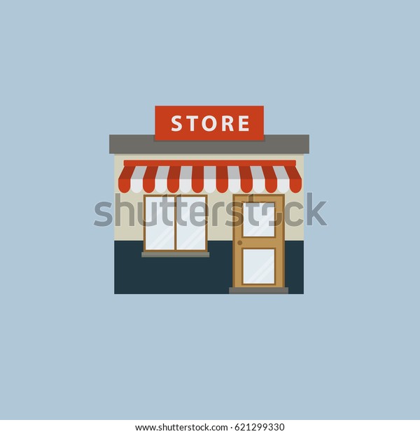 Storefront Flat Style Flat Design Store Stock Vector (Royalty Free ...