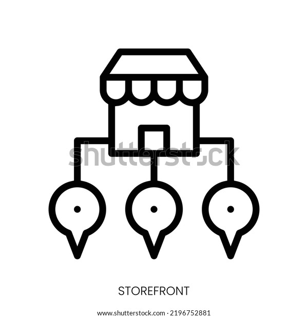 Storefront Icon Line Art Style Design Stock Vector (Royalty Free ...