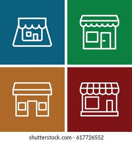 Storefront Icons Set Set 4 Storefront Stock Vector (Royalty Free ...