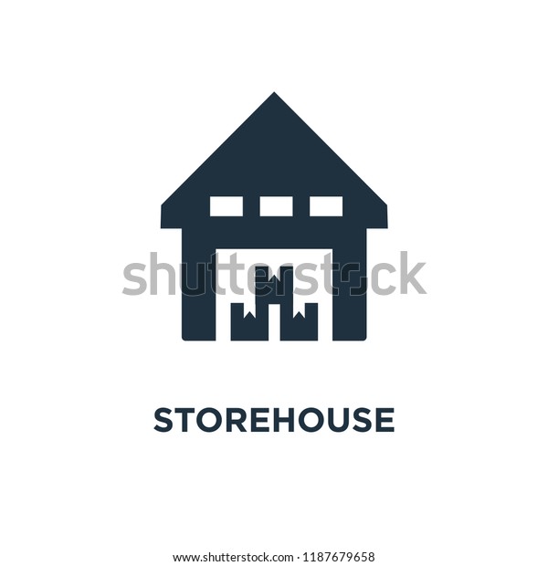 Storehouse Icon Black Filled Vector Illustration Stock Vector (Royalty ...