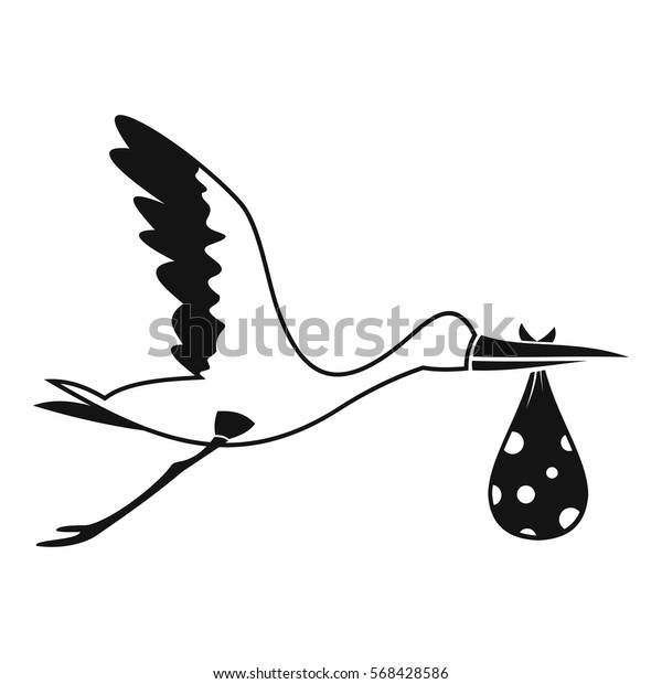 Storch trägt Ikone. Einfache Illustration des Stock-Vektorgrafik ...