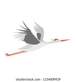 Stork Flying Isolated Stock Vector (Royalty Free) 1154009929 | Shutterstock