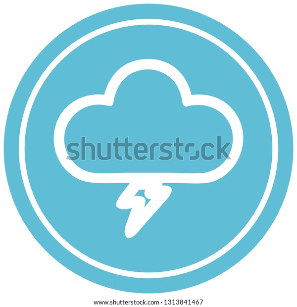Storm Cloud Circular Icon Symbol Stock Vector (Royalty Free) 1313841467 ...