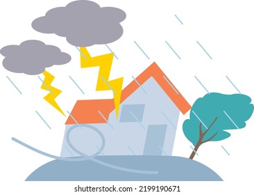 Storm House Vector Illustration Stock Vector (Royalty Free) 2199190671 ...