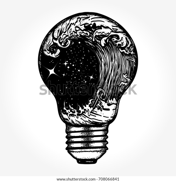 Storm Light Bulb Tattoo Great Outdoors Stock Vector (Royalty Free ...