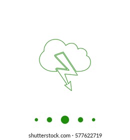 Storm Outline Vector Icon Contour Line Stock Vector (Royalty Free ...