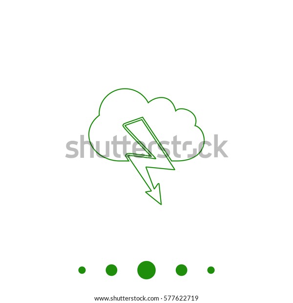 Storm Outline Vector Icon Contour Line Stock Vector (Royalty Free ...
