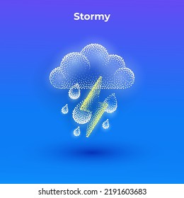 Stormy 3d Icon Transparent Effect Halftone Stock Vector (Royalty Free ...