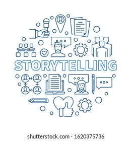 Storytelling Vector Round Concept Illustration Thin Stock Vector ...