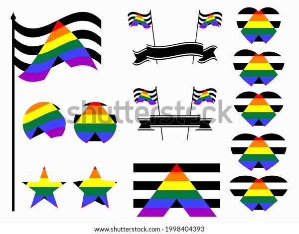 Straight Ally Pride Flag Collection Symbols Stock Vector (Royalty Free ...