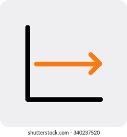 Straight Arrow On Graph Showing Interchangeable Stock Vector (Royalty ...
