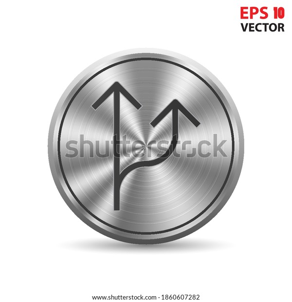 Straight Arrow Sign Icon 3d Button Stock Vector (Royalty Free ...