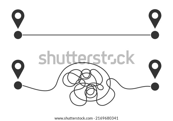 Straight Curved Paths Start Finish Map: เวกเตอร์สต็อก (ปลอดค่าลิขสิทธิ์ ...