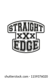 Straight Edge Vector Sign Black White Stock Vector (Royalty Free ...