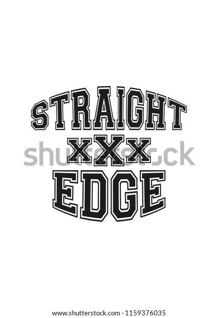 Straight Edge Vector Sign Black White Stock Vector (Royalty Free ...