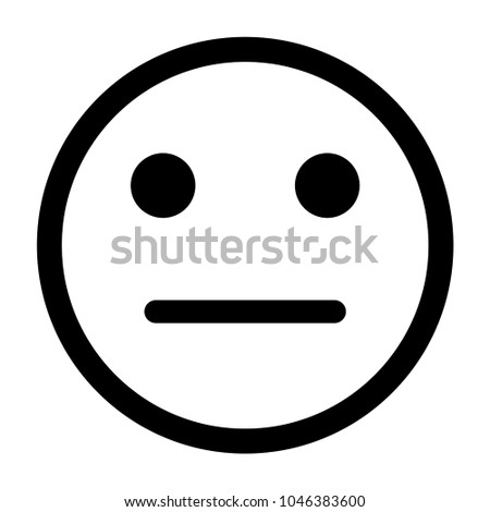 Straight Face Expression Face Outline Vector 스톡 벡터(사용료 없음) 1046383600 ...