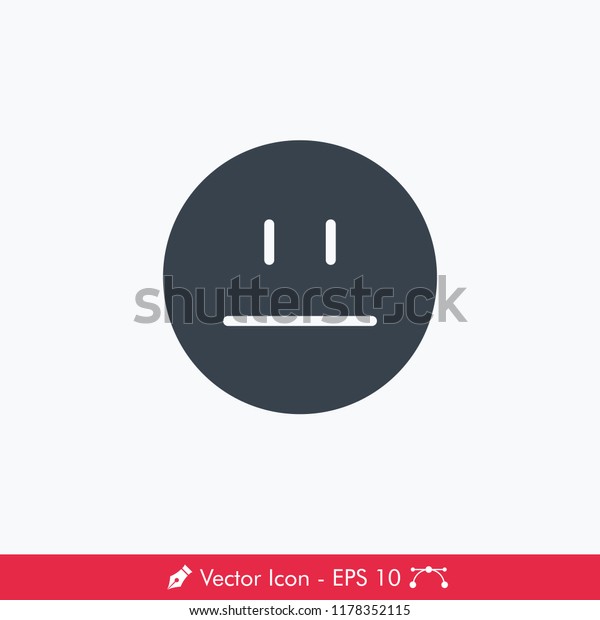 Straight Flat Face Emoji Emoticon Icon: เวกเตอร์สต็อก (ปลอดค่าลิขสิทธิ์ ...