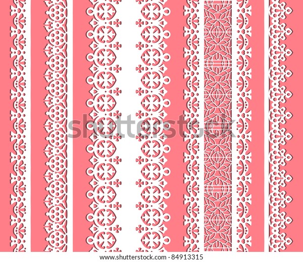 Straight Lace Set Seamless Lace Trims Stock Vector (Royalty Free ...