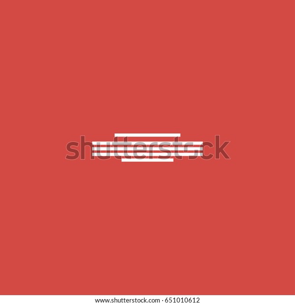 Straight Line Icon Sign Design Red Stock Vector (Royalty Free ...